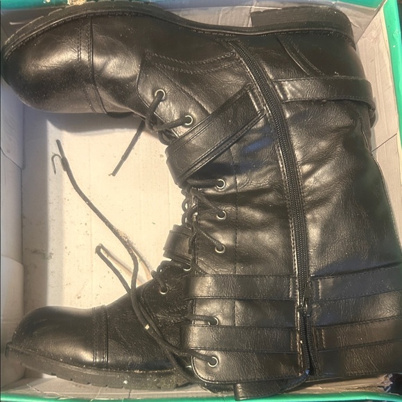 Marbella | Shoes | Stylish Black Leather Combat Boots | Poshmark